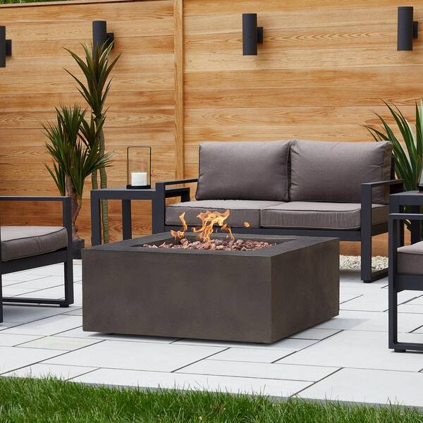 Baltic Square Natural Gas Fire Table - Brown - Real Flame – BrickSeek