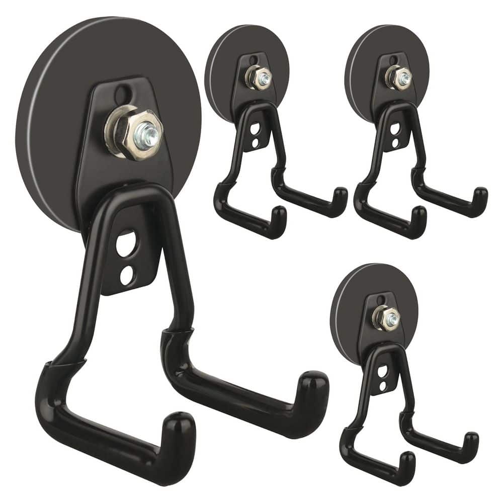 Black Rubber Coated Magnetic Hooks Heavy Duty Magnet Storage Holder for ...
