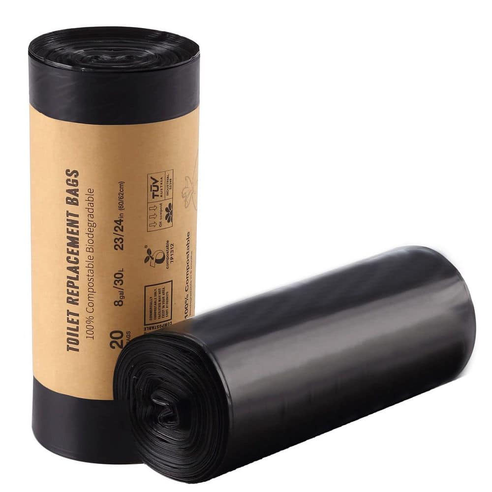 Misopily 40-Count Biodegradable Portable Toilet Bags 8 Gal., Leak-Proof ...