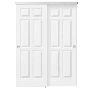 TENONER 60 in. x 80 in. (Double 30 in.), 3-Panel MDF White Painted Wood ...
