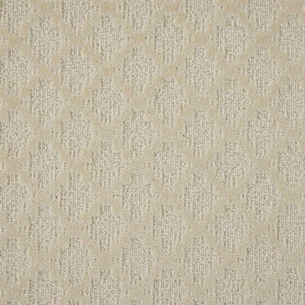 Natural Harmony Intriguing Swan Beige 12 ft. 44 oz. Wool Texture Carpet ...