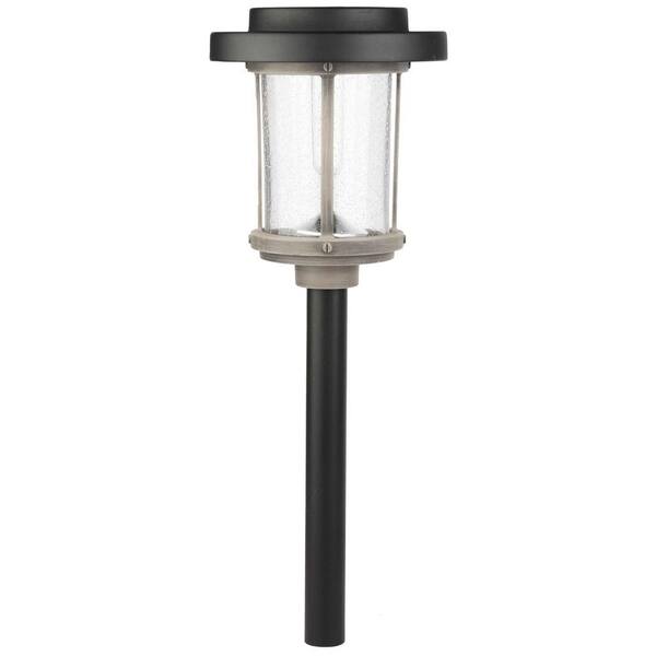 Hampton Bay Charleston 20 Lumens Solar 2-Tone Black and Grey Diecast ...
