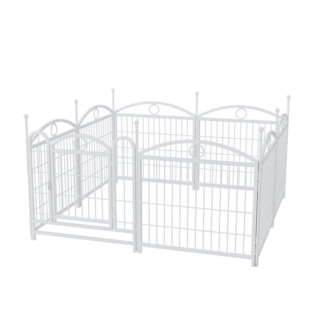 maocao hoom Indoor 24 in. 8 Panels Metal Dog Pen Pet Dog Fence Outdoor ...