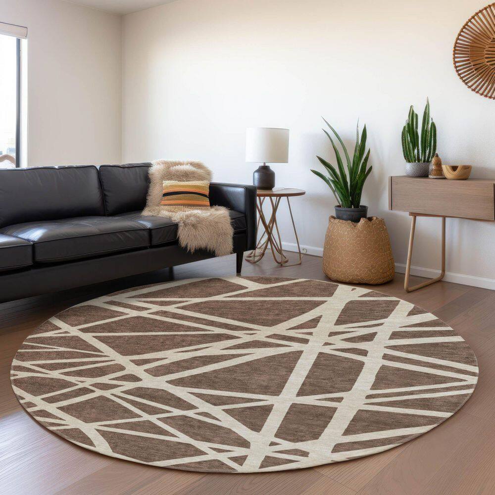 Addison Rugs Mayfield Premium Machine Washable Abstract AMF1040 Brown 8 ...