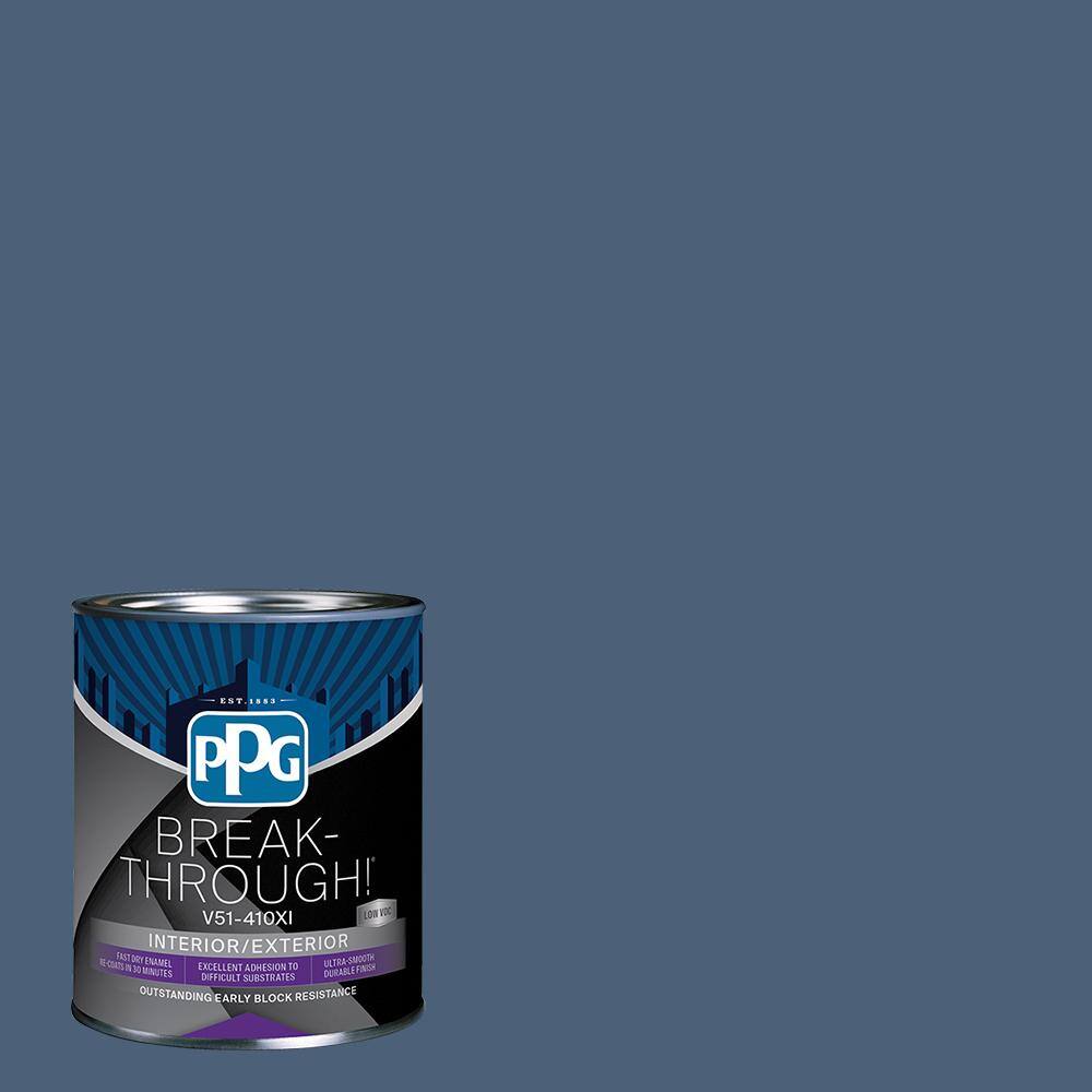 Break-Through! 1 qt. PPG1163-6 Blue Fjord Satin Door, Trim & Cabinet ...