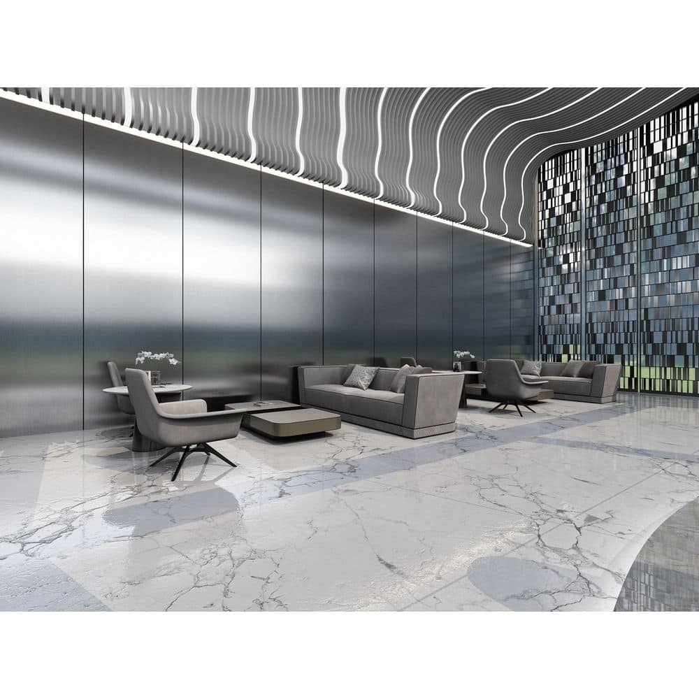 NewTechWood WALLS 0.35 in. x 3.42 ft. x 10 ft. Silver Gray Metallic ...