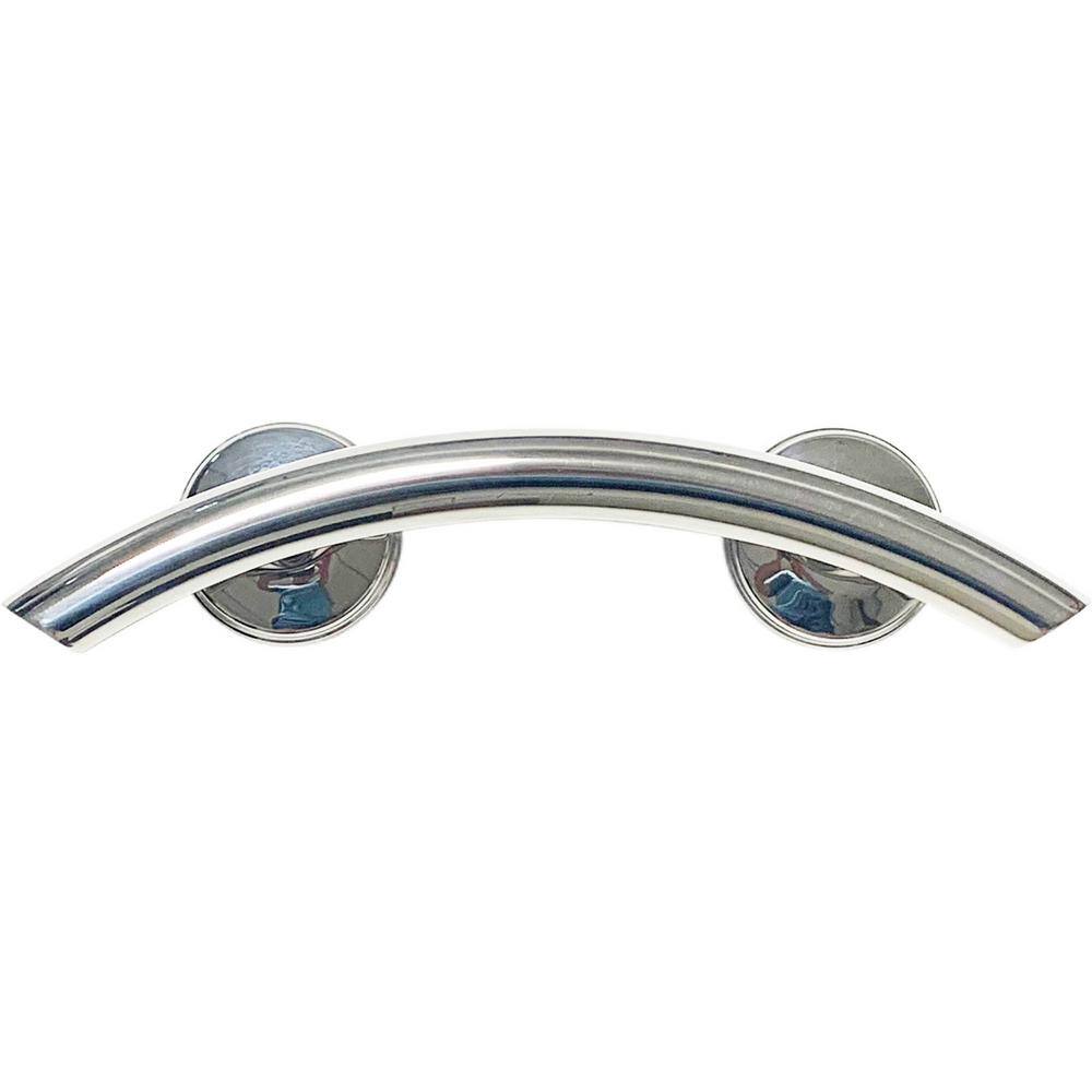 Grabcessories 15 in. x 1.25 in. Curved ADA Compliant Grab Bar in Chrome ...