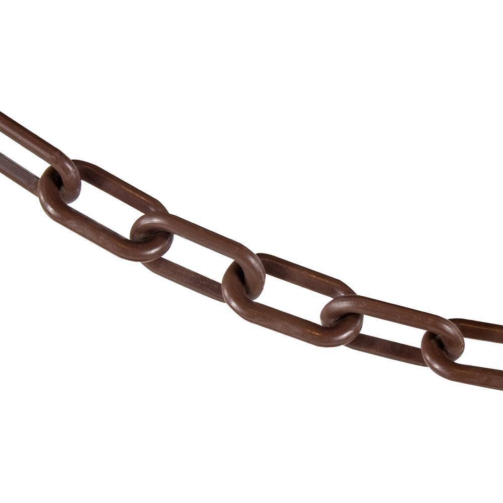 Mr. Chain 2 in. (#8, 51 mm) x 10 ft. Plastic Safety Chain in Brown ...