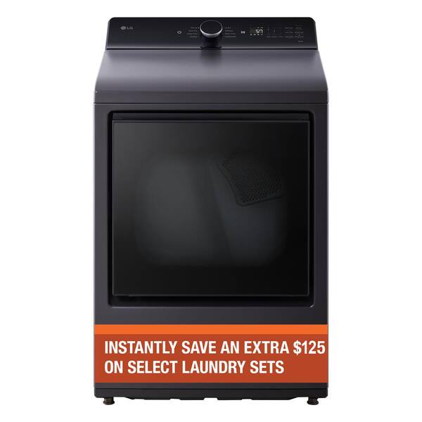 LG 7.3 cu. ft. Vented SMART Electric Dryer in Matte Black with EasyLoad ...