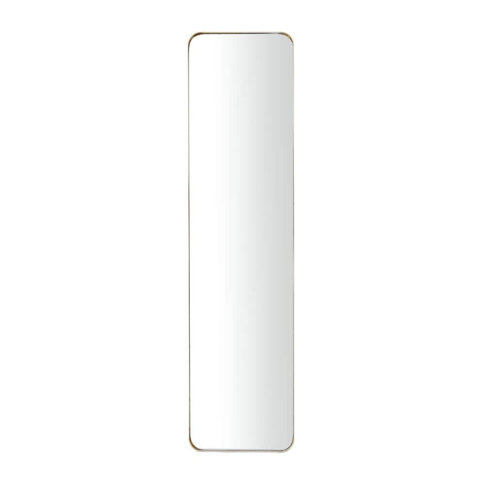 Litton Lane 48 in. x 12 in. Rectangle Framed Gold Wall Mirror with Thin ...