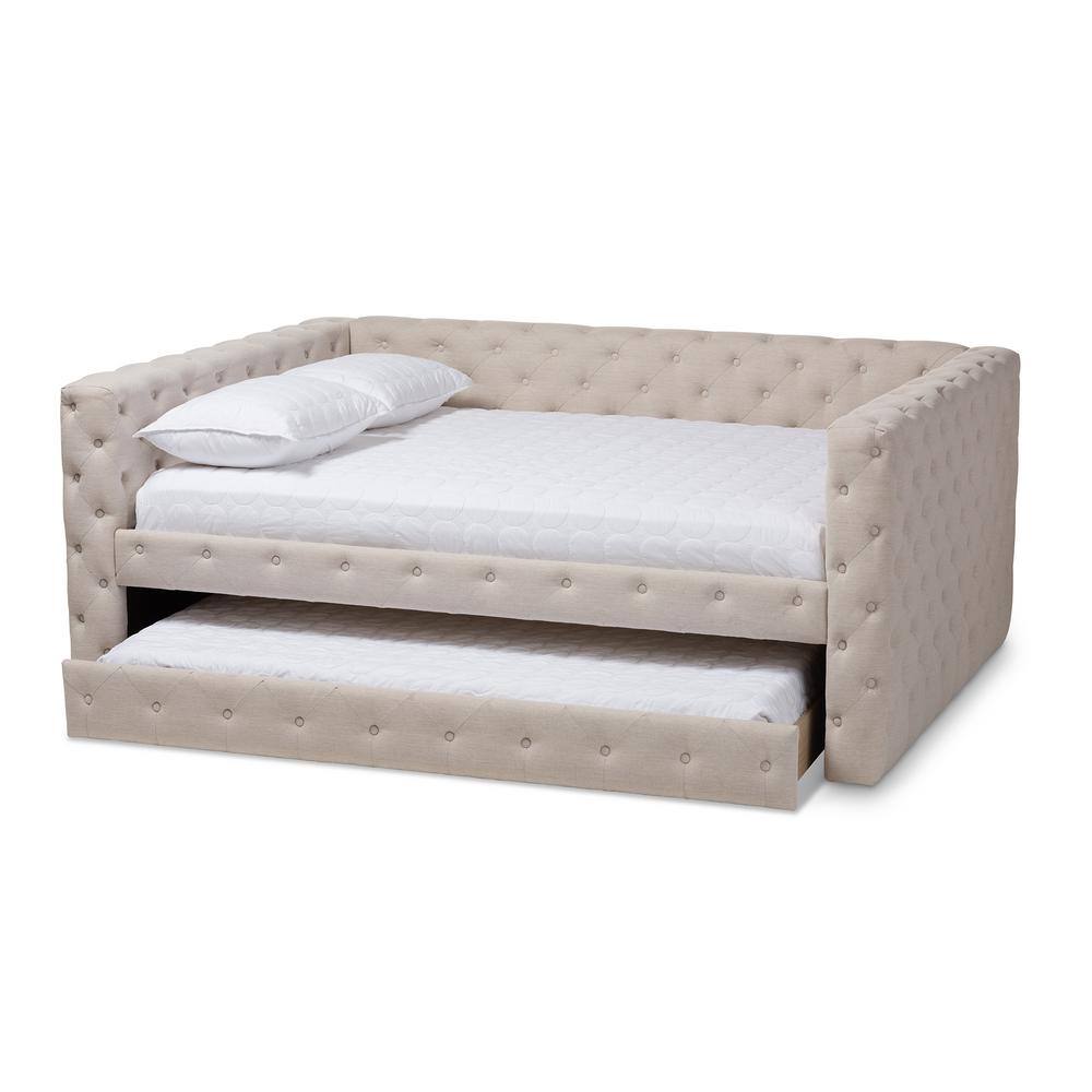 Baxton Studio Anabella Light Beige Trundle Daybed 147-8709-HD - The ...
