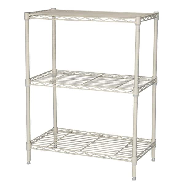 HDX Ivory 3-Tier Metal Wire Shelving Unit (23 in. W x 30 in. H x 13 in ...