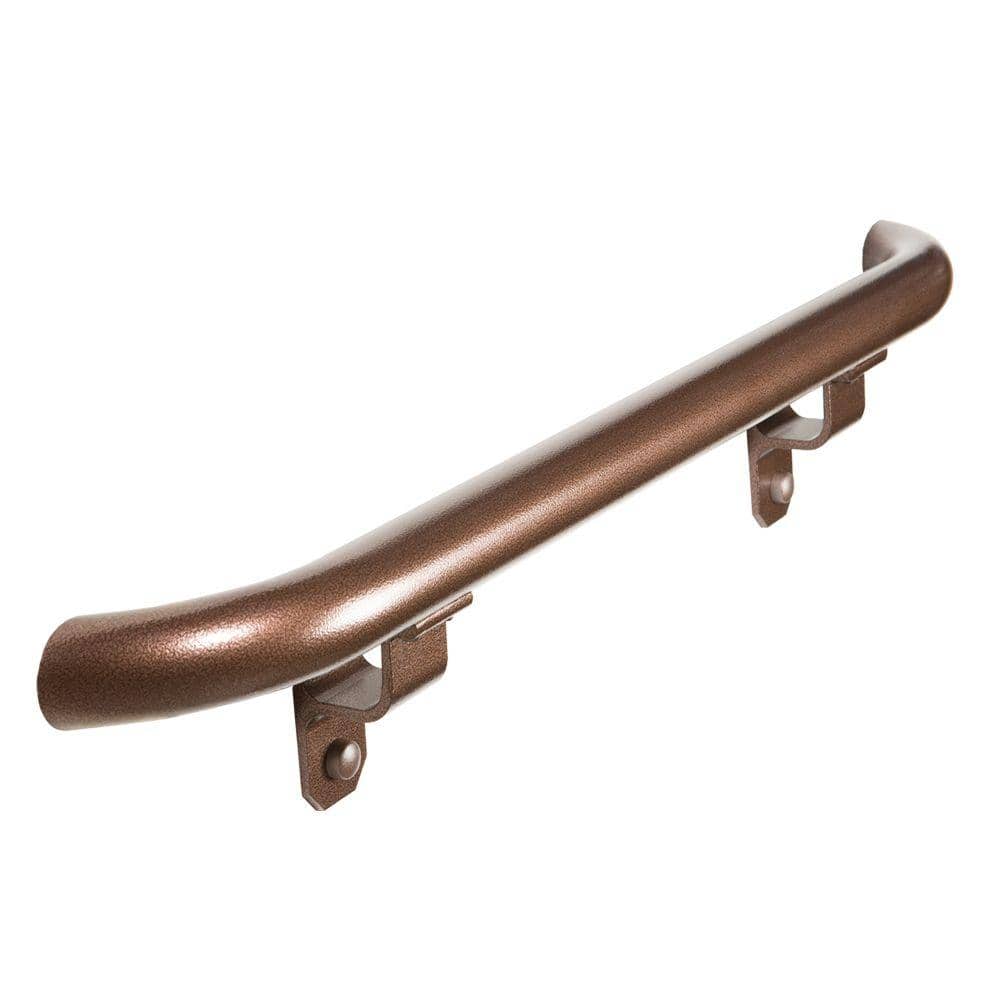 EZ Handrail 6 ft. Copper Vein Aluminum Round with Curved Ends Handrail ...