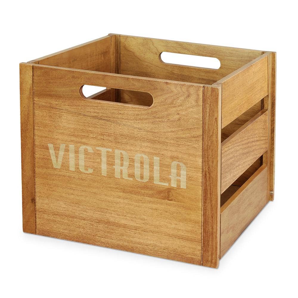 Victrola Wooden Record and Vinyl Crate VA-20 - The Home Depot