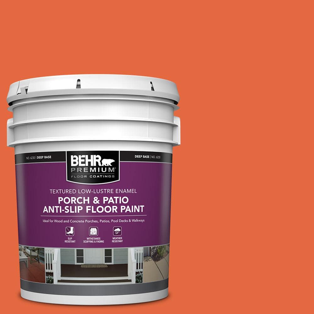 BEHR PREMIUM 5 gal. #P190-6 Emergency Zone Textured Low-Lustre Enamel ...