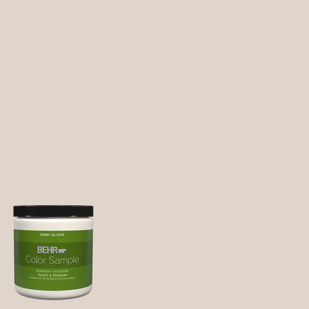 BEHR PREMIUM PLUS 8 oz. #N230-1 Castle Beige Semi-Gloss Interior ...