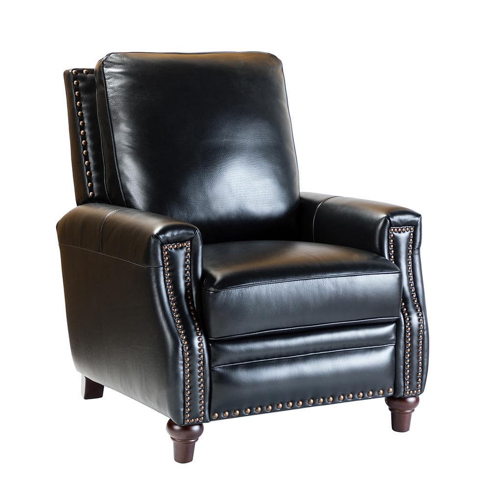 JAYDEN CREATION Theresa Black Mid-century Leather Standard (No Motion ...