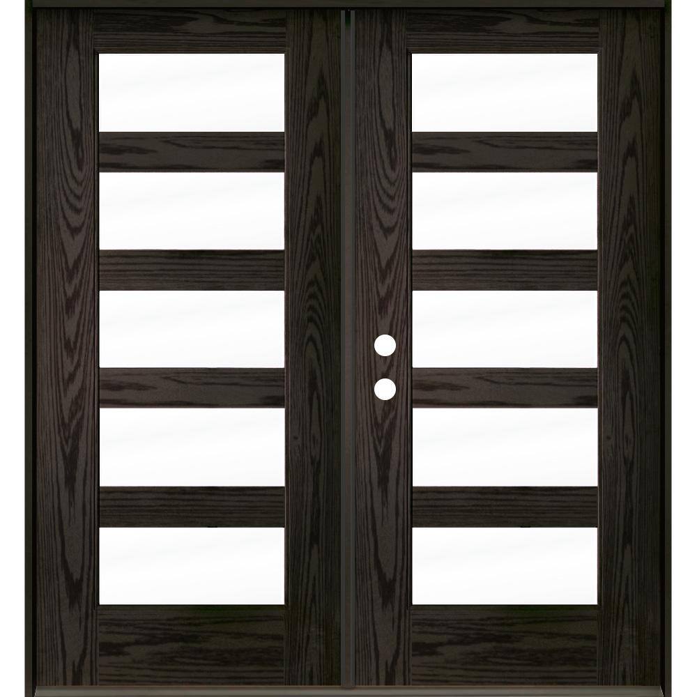Krosswood Doors Modern 72 in. x 79 in. 5-Lite Right-Active/Inswing ...