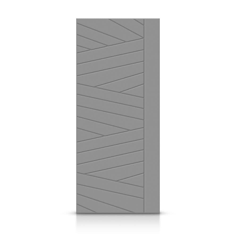 CALHOME 36 in. x 84 in. Hollow Core Light Gray Stained Composite MDF ...