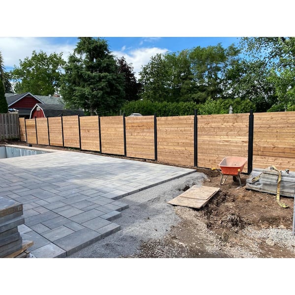 Slipfence 6 ft. x 6 ft. Surface Mount Horizontal Fence Panel kit ...