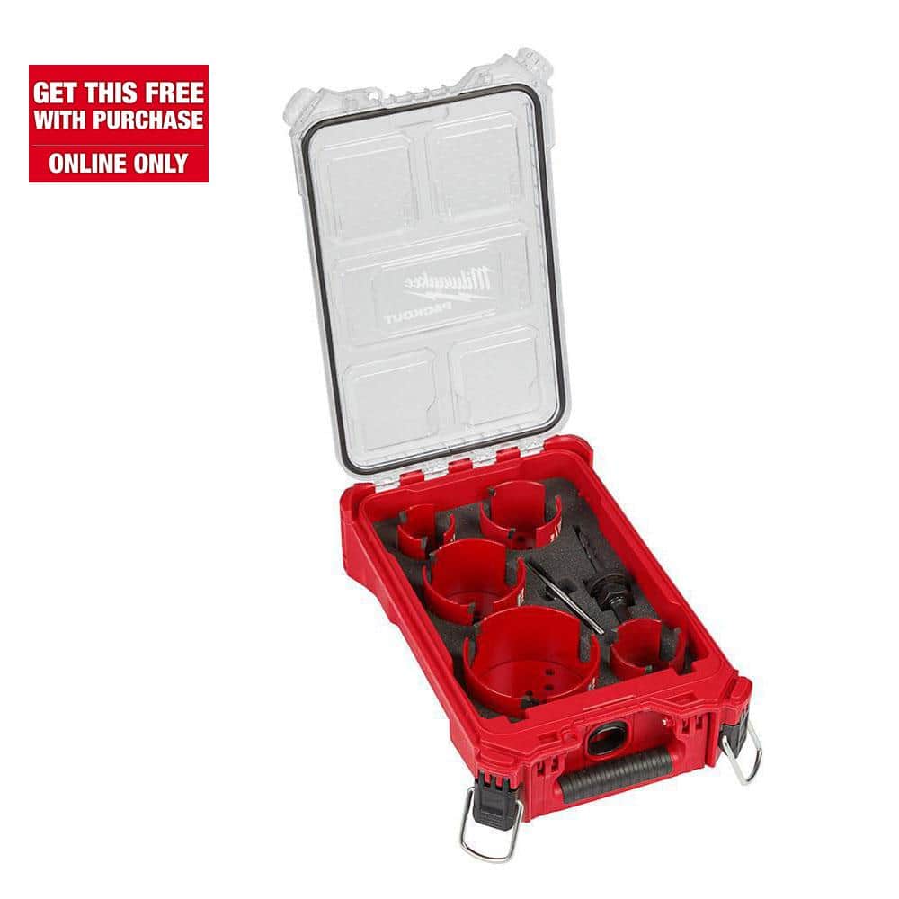 Milwaukee BIG HAWG Carbide Hole Saw Kit (9-Piece) with PACKOUT Case 49 ...
