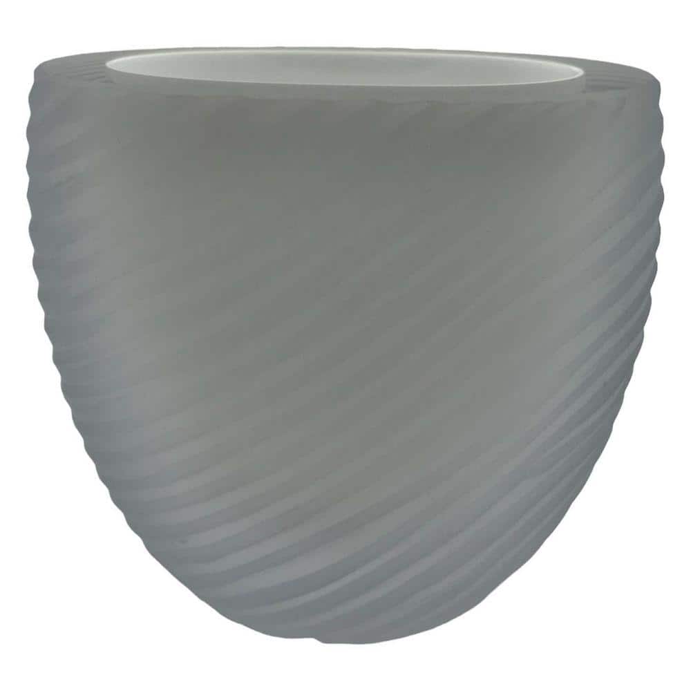 castellousa White 5 in. Sandblaste Urn Glass Vase CB-AG14-VS-6.7-WHT ...