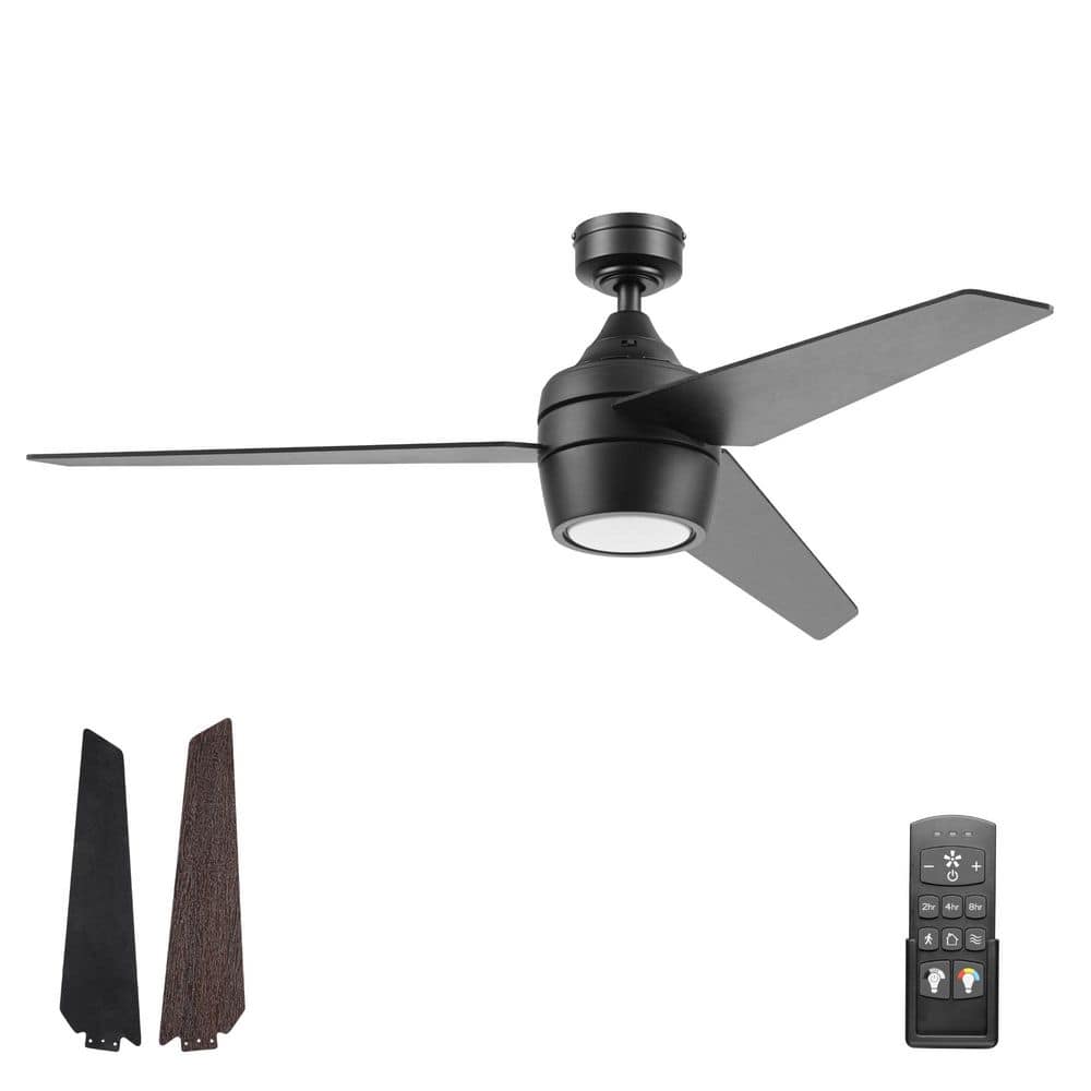 Honeywell Eamon 52 in. Indoor Black LED Color Changing Modern Ceiling ...