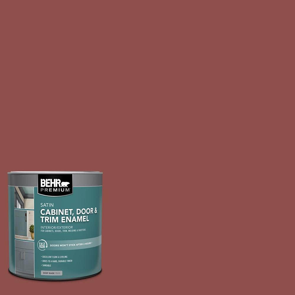 BEHR PREMIUM 1 qt. #S140-6 Moroccan Ruby Satin Enamel Interior/Exterior ...