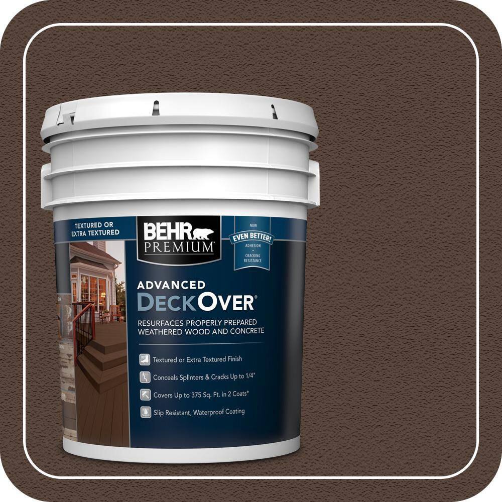 BEHR Premium Advanced DeckOver 5 gal. #SC-201 English Brown Textured ...