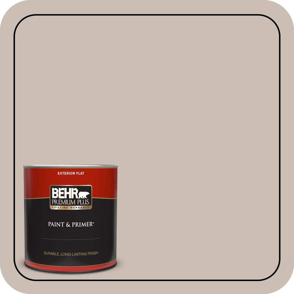 BEHR PREMIUM PLUS 1 qt. #N180-3 Race Track Flat Exterior Paint & Primer ...