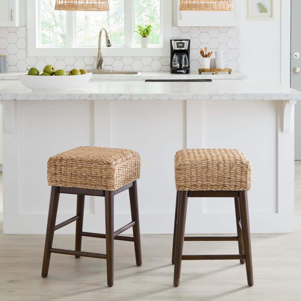 Woven backless counter stool store