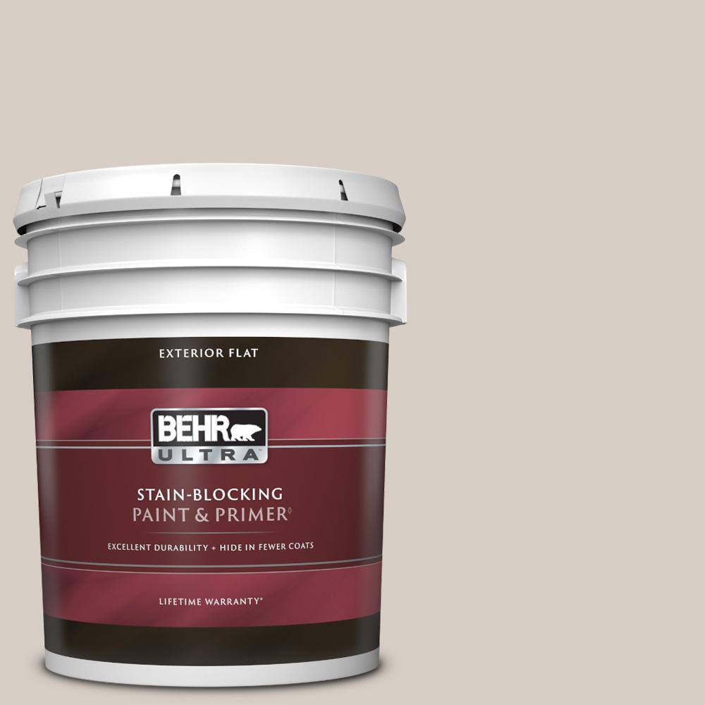 BEHR ULTRA 5 gal. #MQ3-6 Granite Dust Flat Exterior Paint & Primer ...