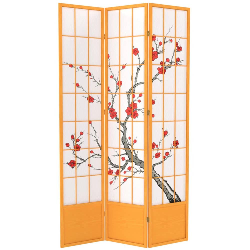 Red Lantern 7 ft. Honey 3-Panel Room Divider 84CBLSS-HON - The Home Depot