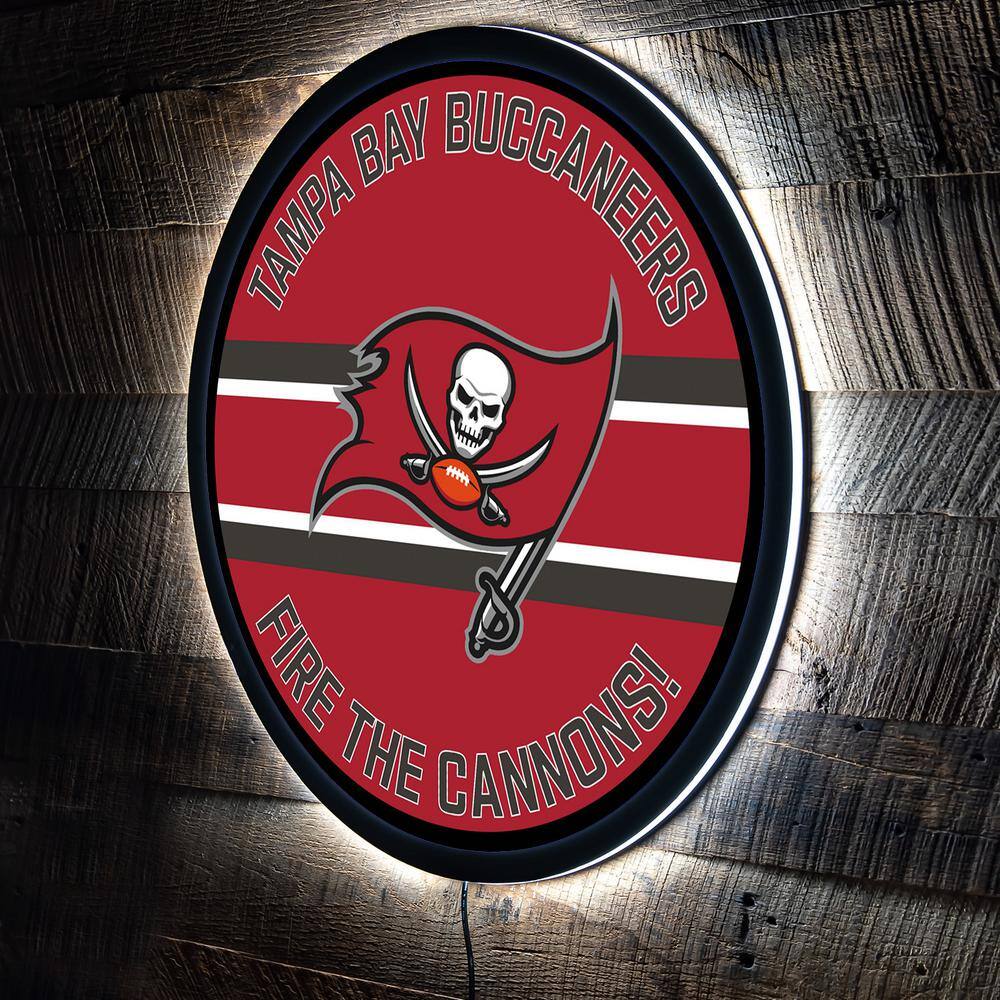 Evergreen Tampa Bay Buccaneers 15 in. Round Plug-in LED Lighted Sign ...