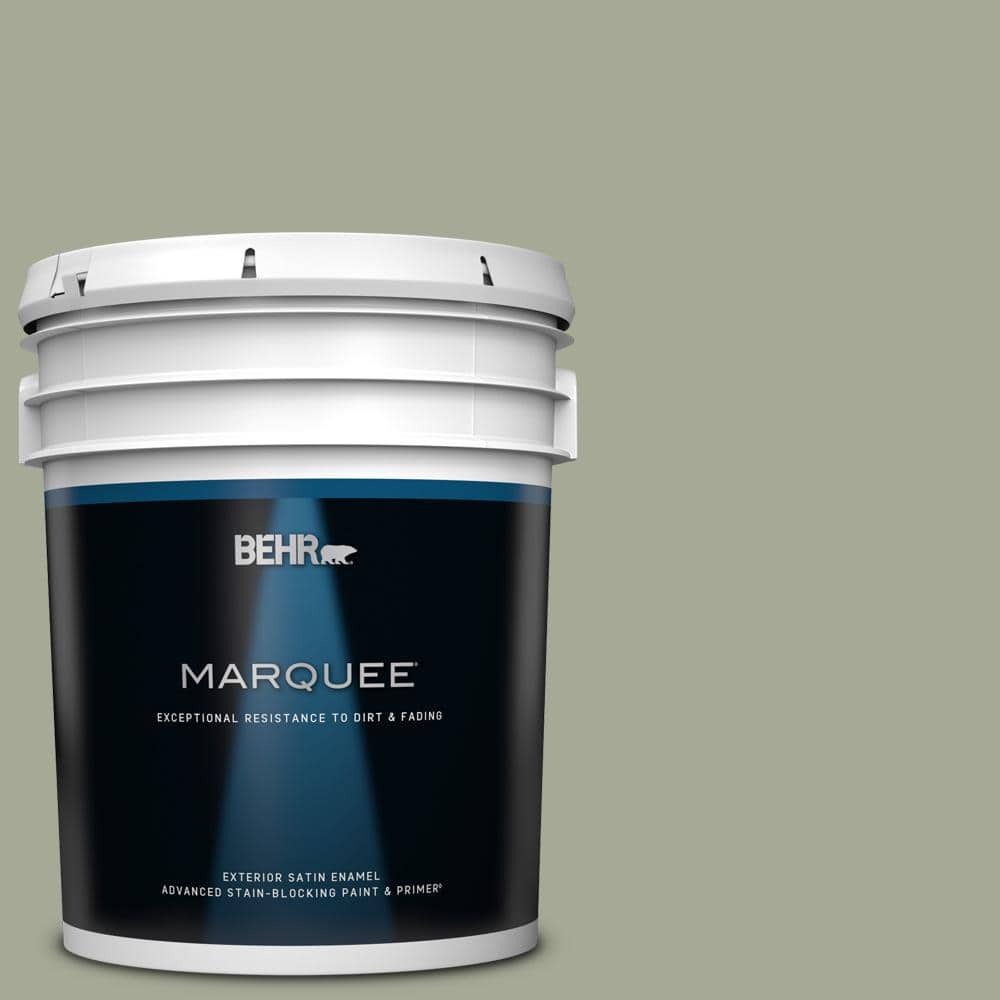 BEHR MARQUEE 5 gal. #PPU10-16 Simply Sage Satin Enamel Exterior Paint ...