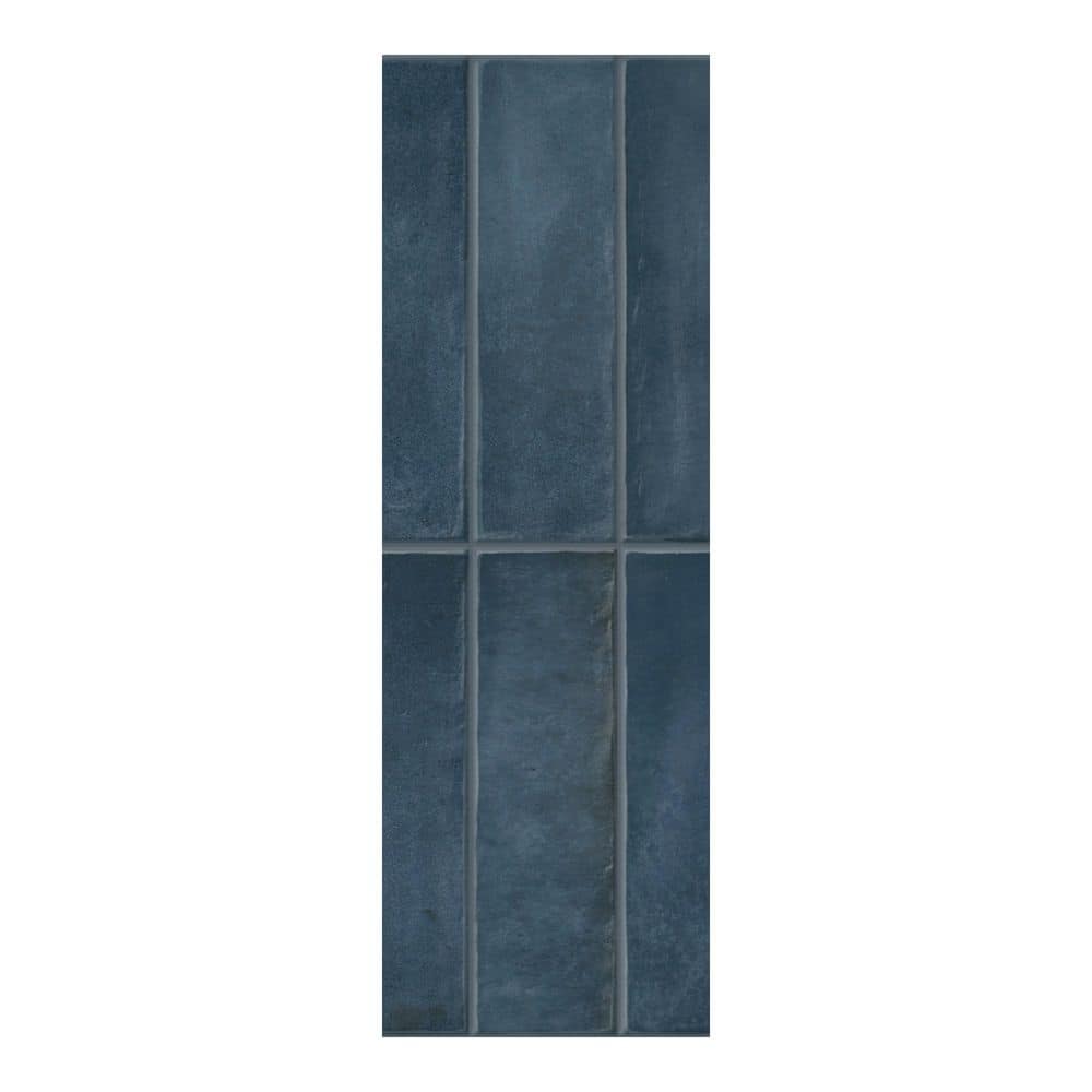 Giorbello Spanish Artis Dark Blue 4 in. x 12 in. Glazed Porcelain Wall ...
