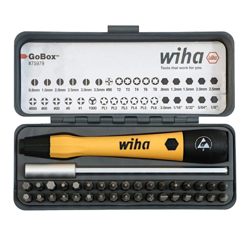 Wiha GoBox Electronics ESD Precision Micro Bit Set (36-Piece) 75979 ...