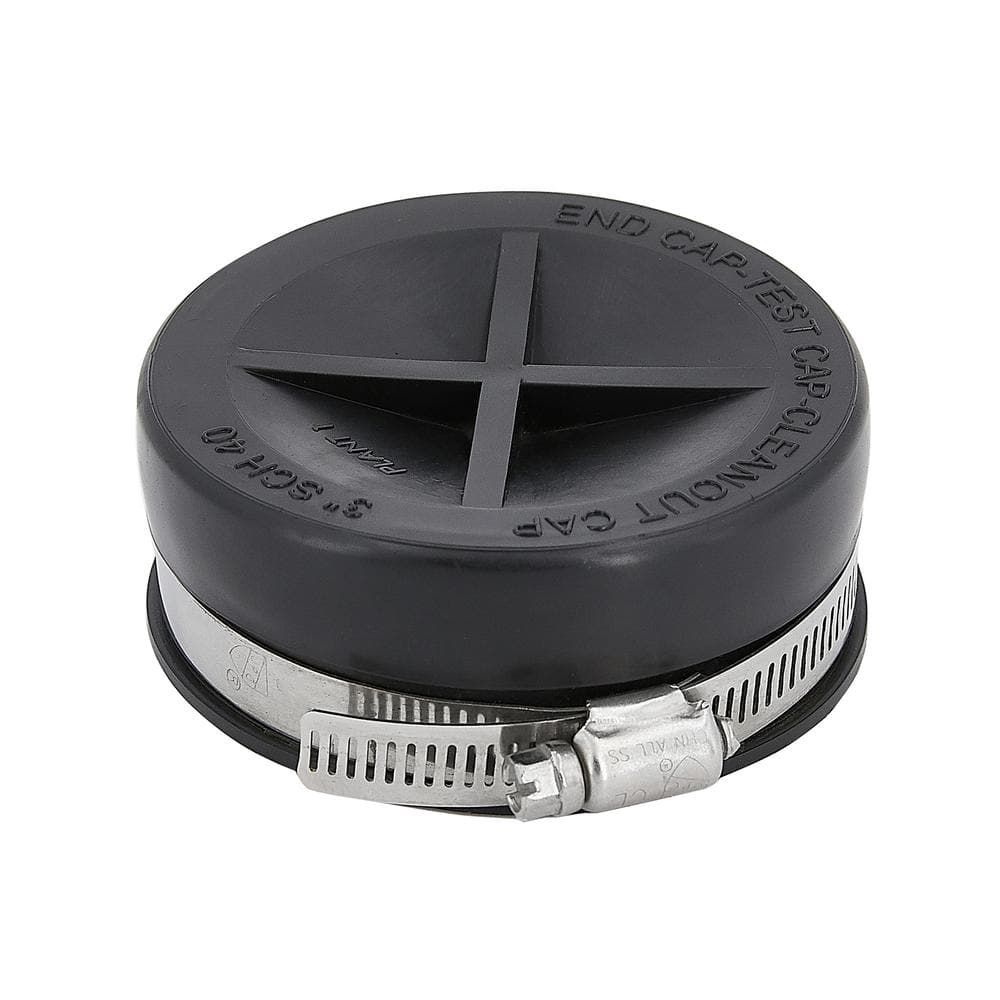 JONES STEPHENS 4 in. Flexible PVC Standard Test Cap for Cast Iron and ...