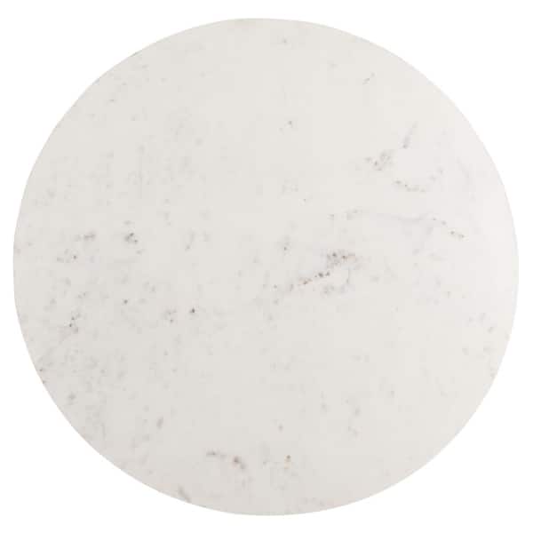 SAFAVIEH Mila 31 in. White Medium Round Metal Coffee Table with Pedestal Base COF7200B The Home Depot