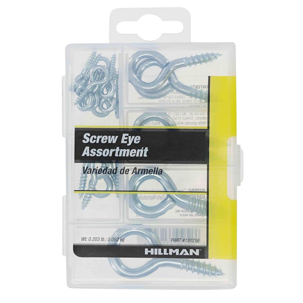 Hillman Small Zinc Screw Eye Assorted Kit (20-Pack) 130216 - The Home Depot