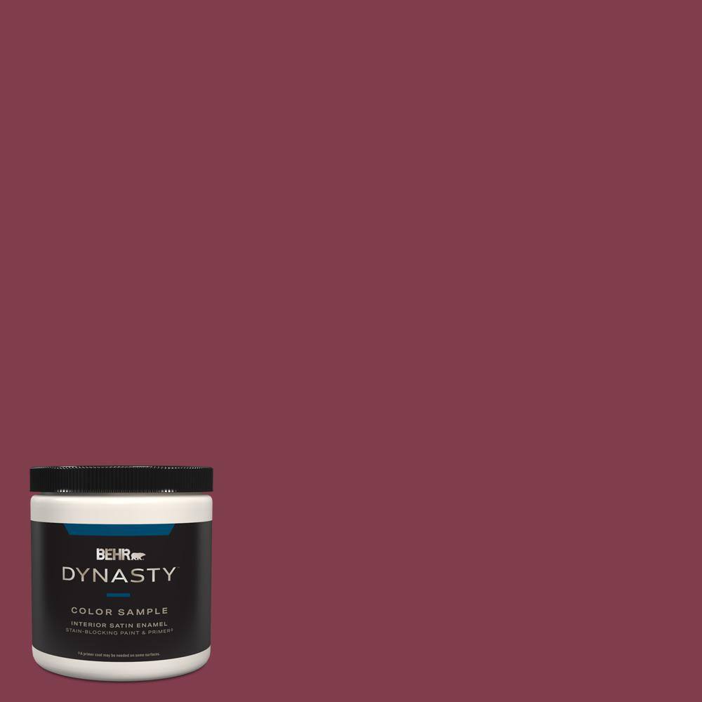 BEHR DYNASTY 8 oz. #120D-7 Ruby Red Satin Enamel Interior/Exterior ...