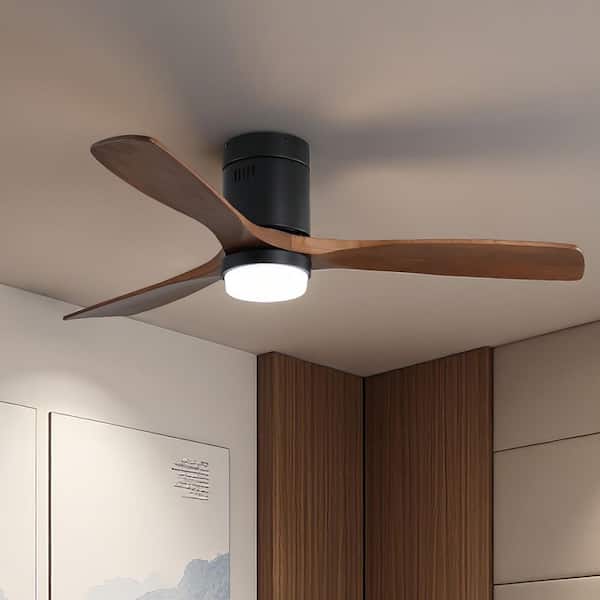 Reviews for MODERN HABITAT 52 in. Integrated LED Indoor Flush Mount Walnut Standard Ceiling Fan ...