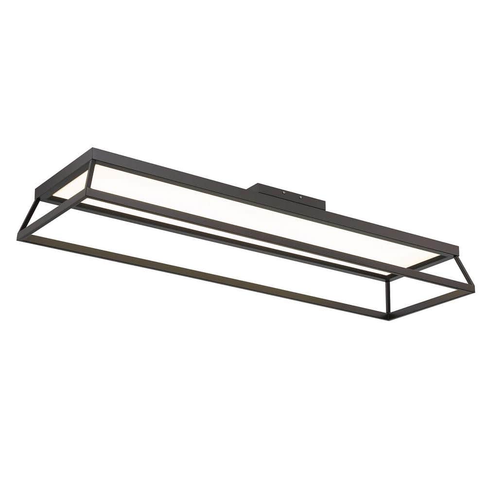 EnviroLite Terrace 44 in. Modern Matte Black Dimmable Integrated ...