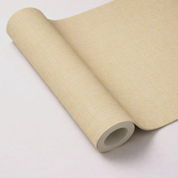 Dundee Deco Warm Beige Fabric-Look Foam Peel-And-Stick Water-Resistant ...