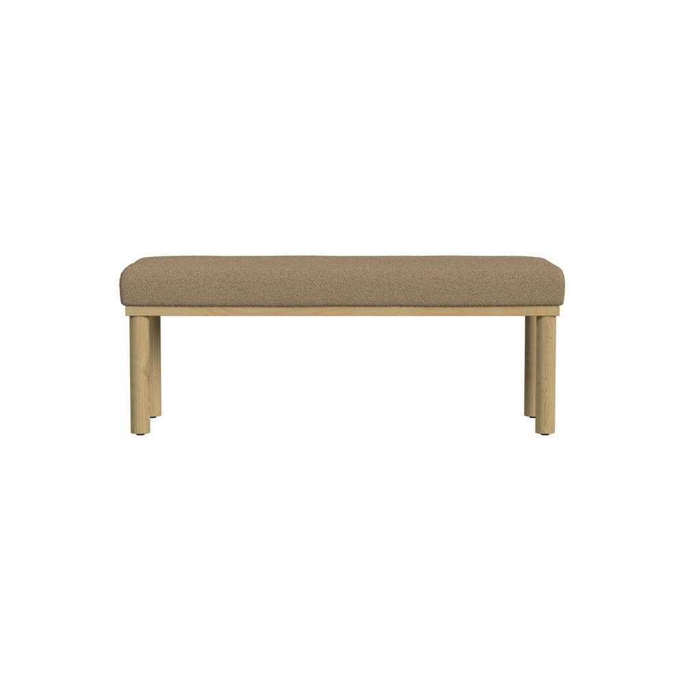 Homepop Oslo Brown Boucle 47.5 in. Bedroom Bench K8695-F2453 - The Home ...