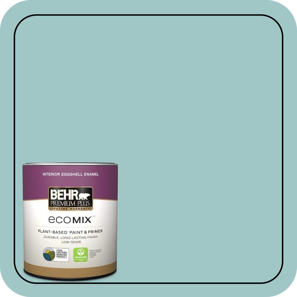 BEHR PREMIUM PLUS 1 qt. #HDC-SP16-08 Blue Bell Eggshell Enamel EcoMix ...
