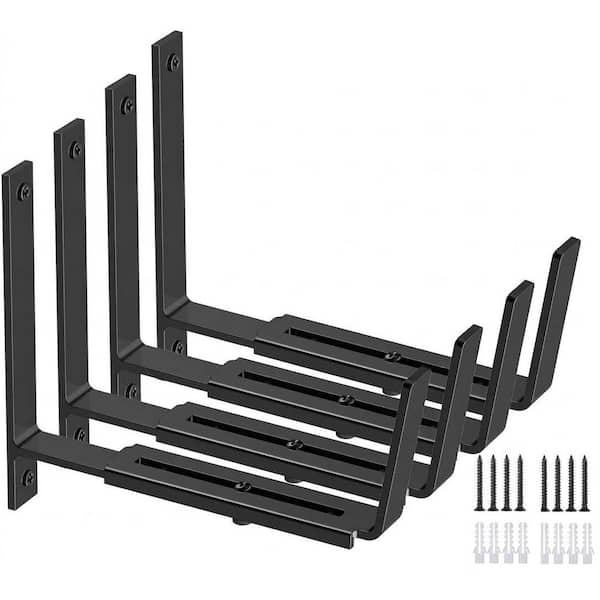 SenQWFa 10 in. Black Metal Wall Hook Hanging Plant Bracket, Hanger for ...