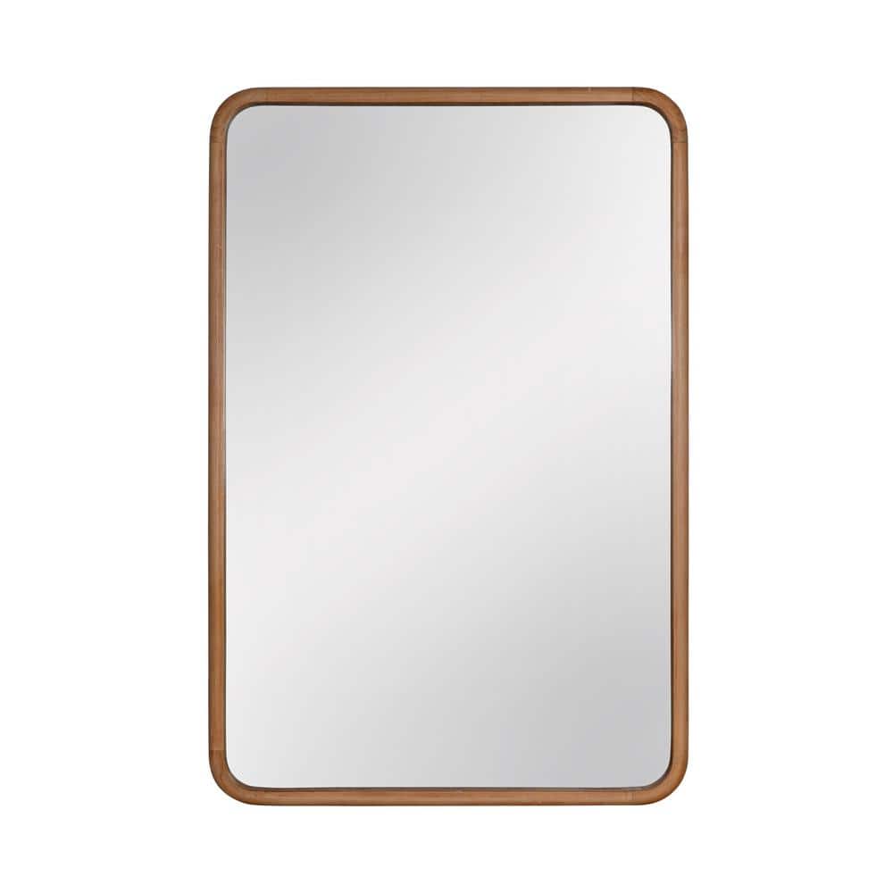 Stratton Home Decor Natural Wood Wall Mirror, 23.60 in W x 35.75 in H ...
