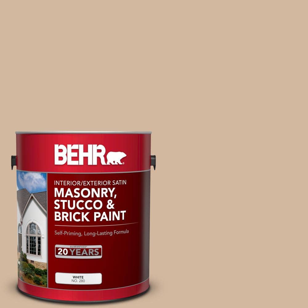 BEHR 1 gal. #S280-3 Practical Tan Satin Interior/Exterior Masonry ...