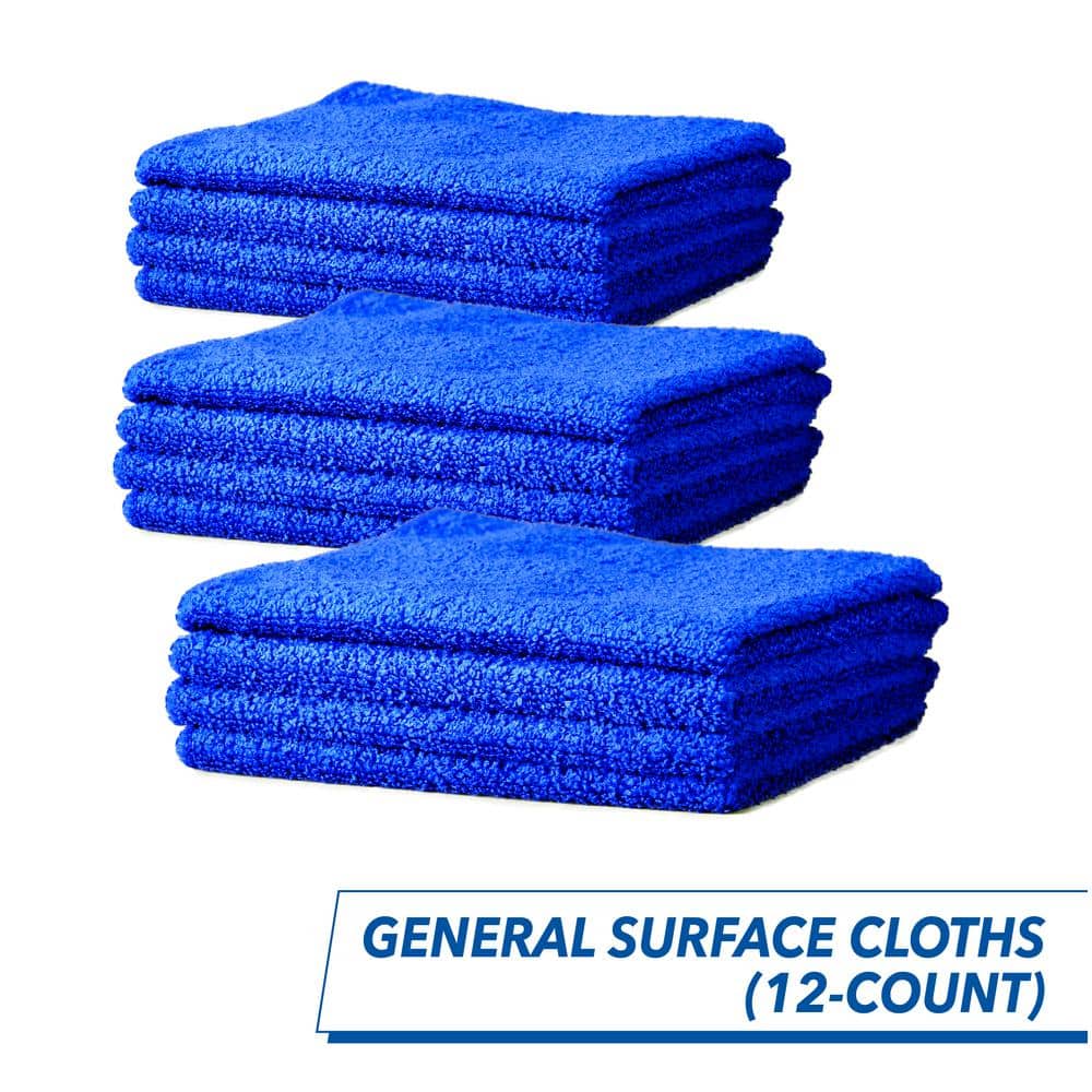 Unger 12 in. x 12 in. General Surface Microfiber Cloth (12-Count ...
